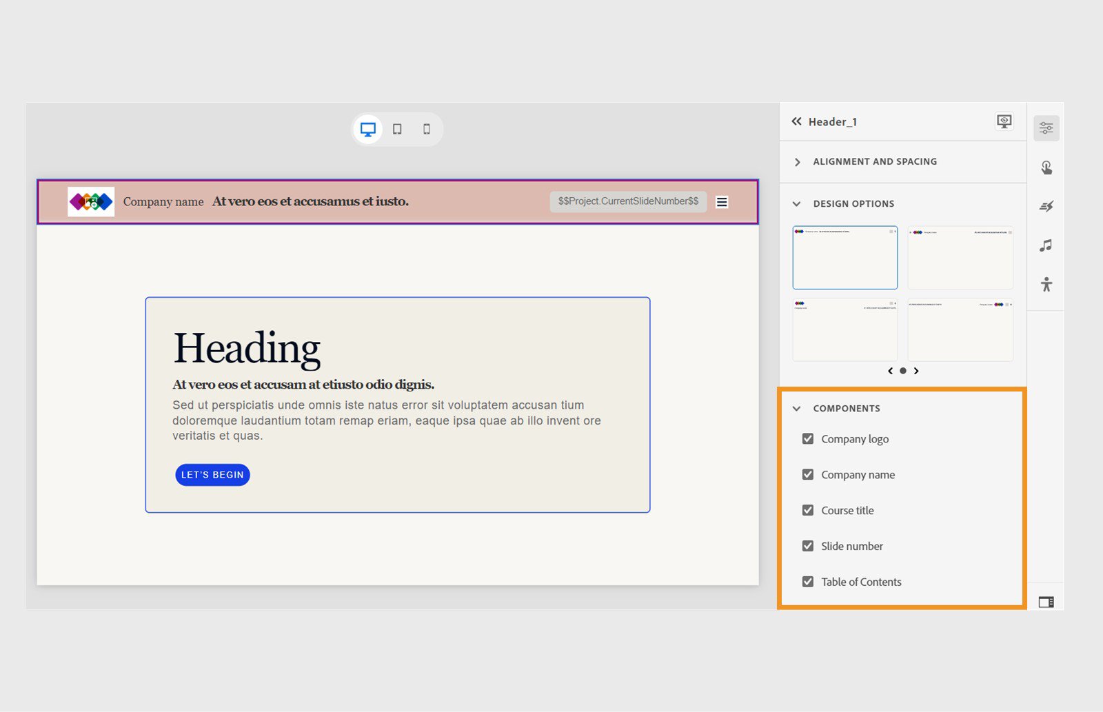Add a Header to Your Adobe Captivate Project Add a Header to Your Adobe Captivate Project